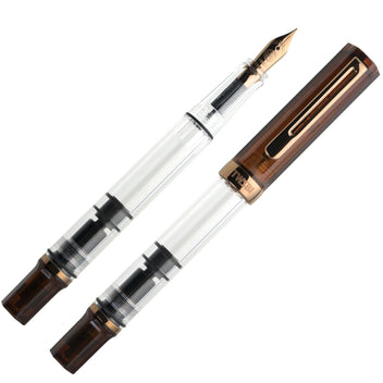 TWSBI Eco Fountain Pen - Rootbeer with Bronze Trim and Nib | LarryPOST
